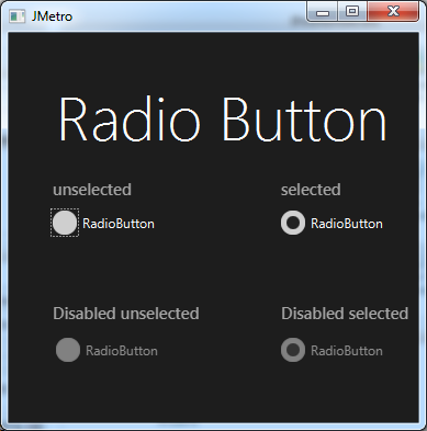 Metro style Radio Box for Java (JMetro) – Revisited – Pixel Duke