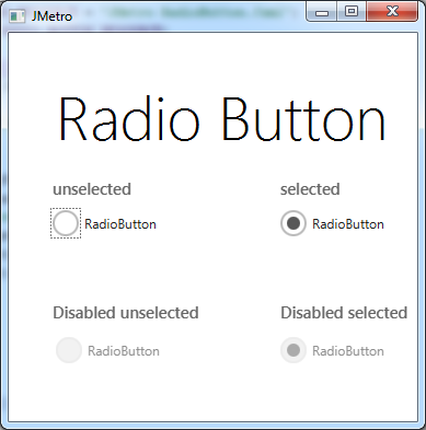 Metro style Radio Box for Java (JMetro) - Revisited - Pixel Duke