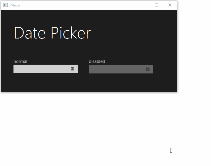 Metro style DatePicker for Java (JMetro) - Pixel Duke