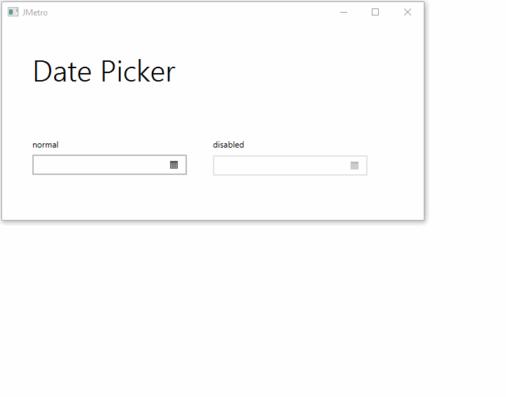 Metro style DatePicker for Java (JMetro) - Pixel Duke